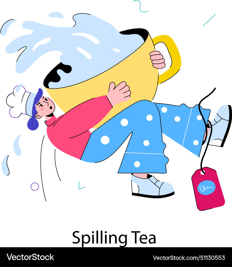 Spilling tea Royalty Free Vector Image - VectorStock