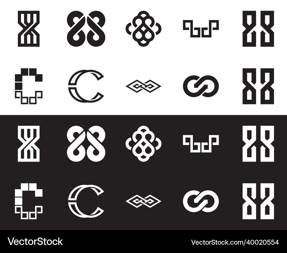 20 logo of infinity and eight 8 Royalty Free Vector Image