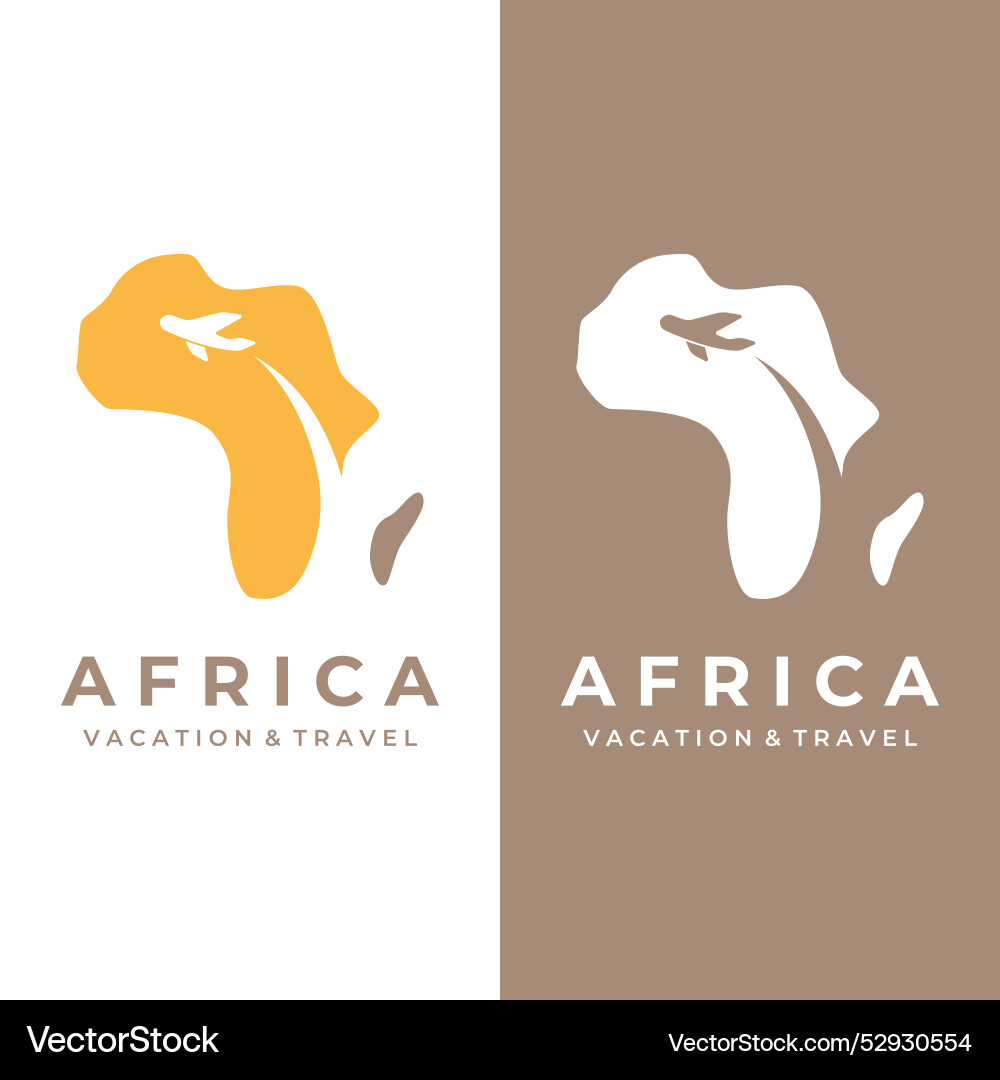 Abstract african continent map logo template Vector Image