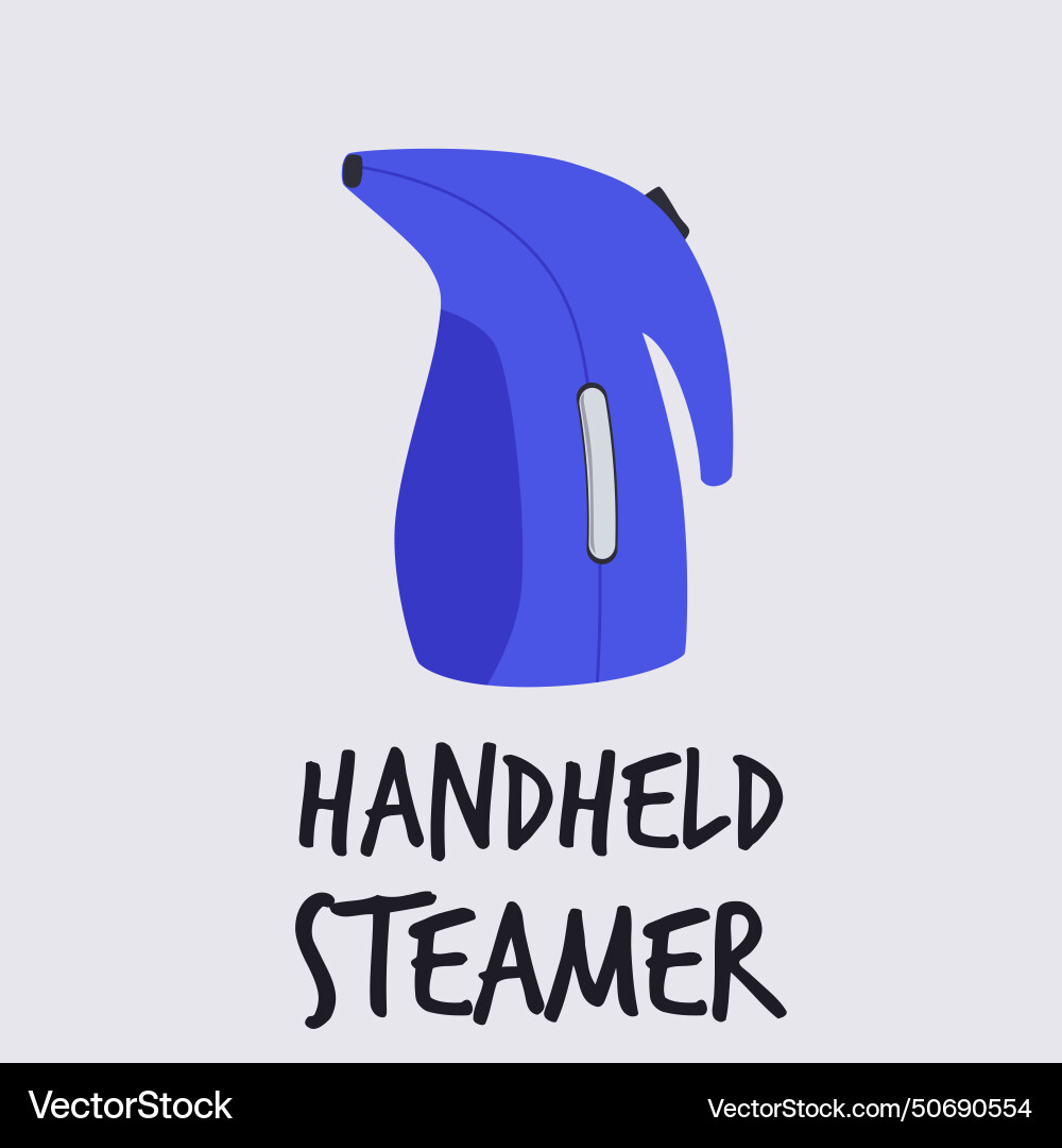 Blue handheld steamer for smoothing clothes flat Vector Image