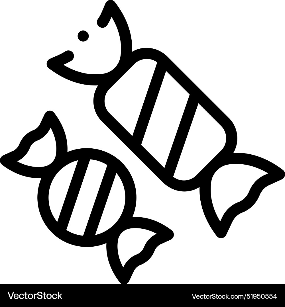 Candy icon thin linear style design isolated Vector Image