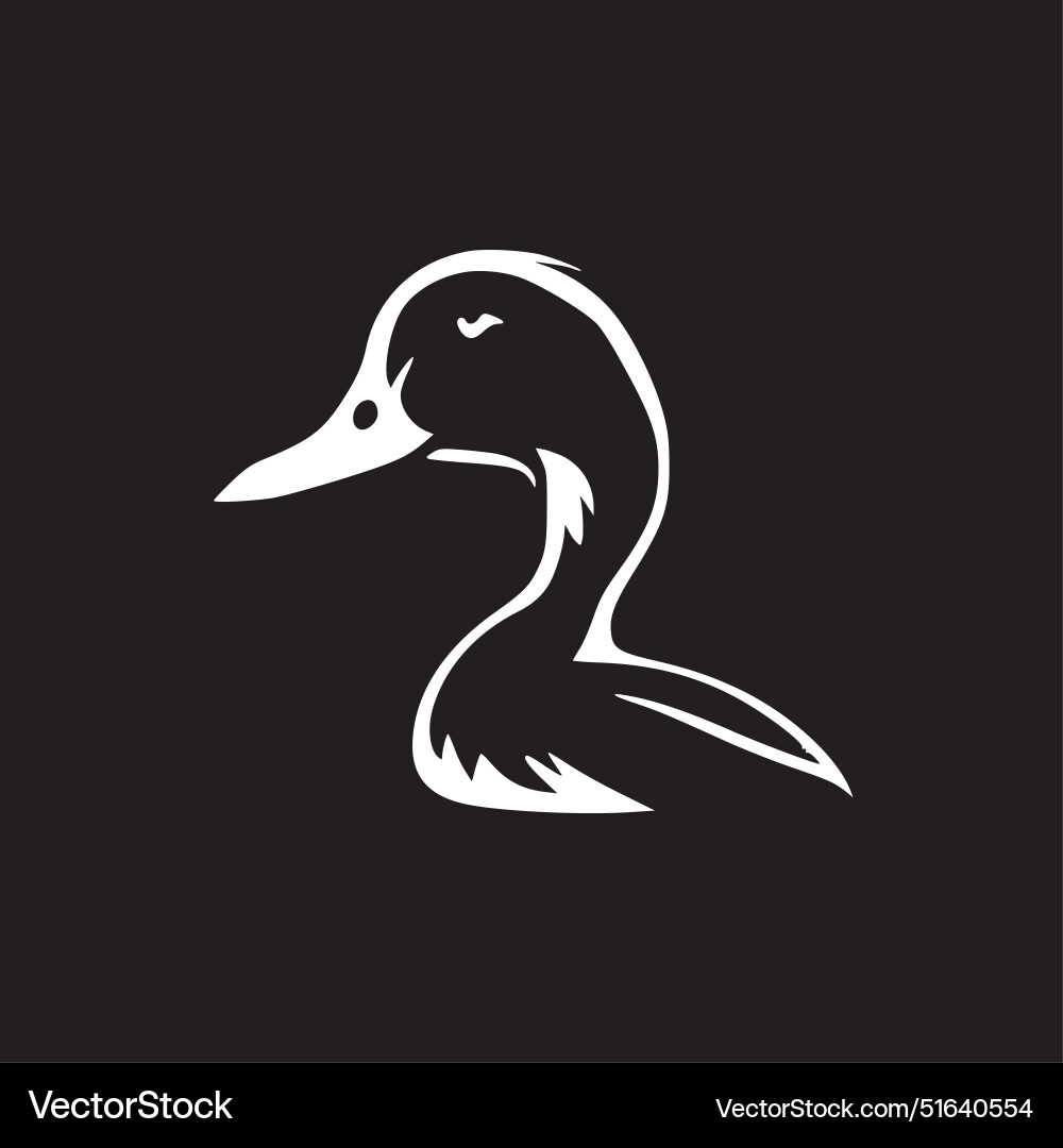 Duck - minimalist and flat logo Royalty Free Vector Image