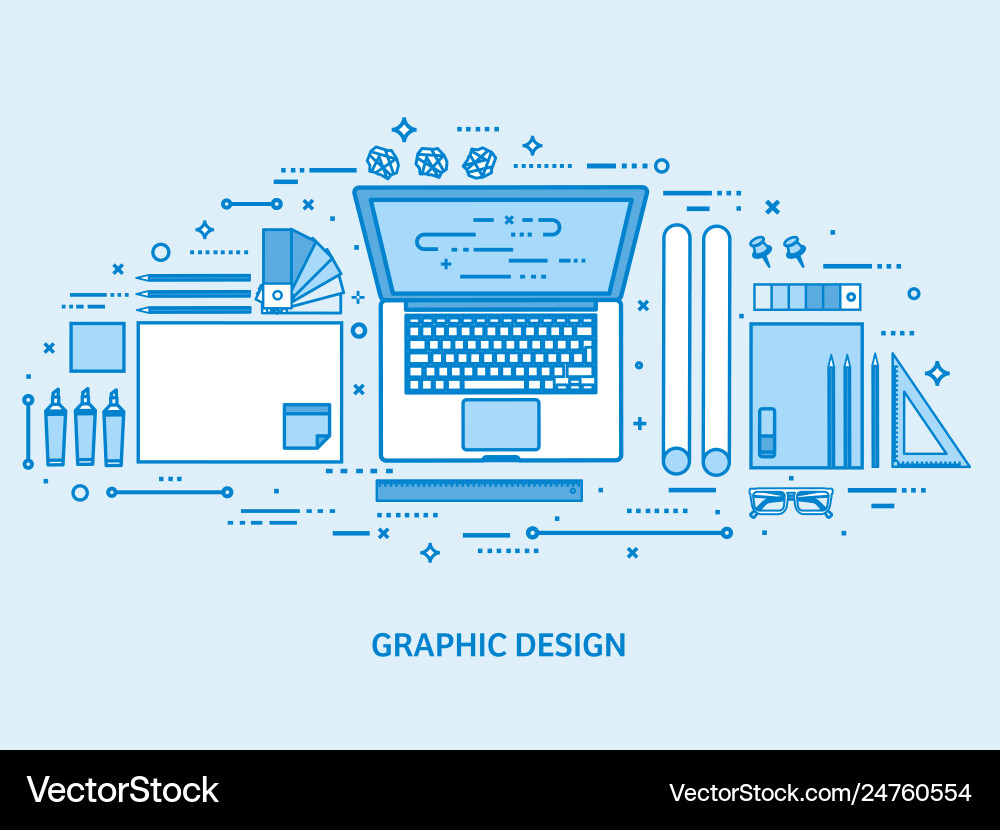 Graphic web design drawing and painting user Vector Image