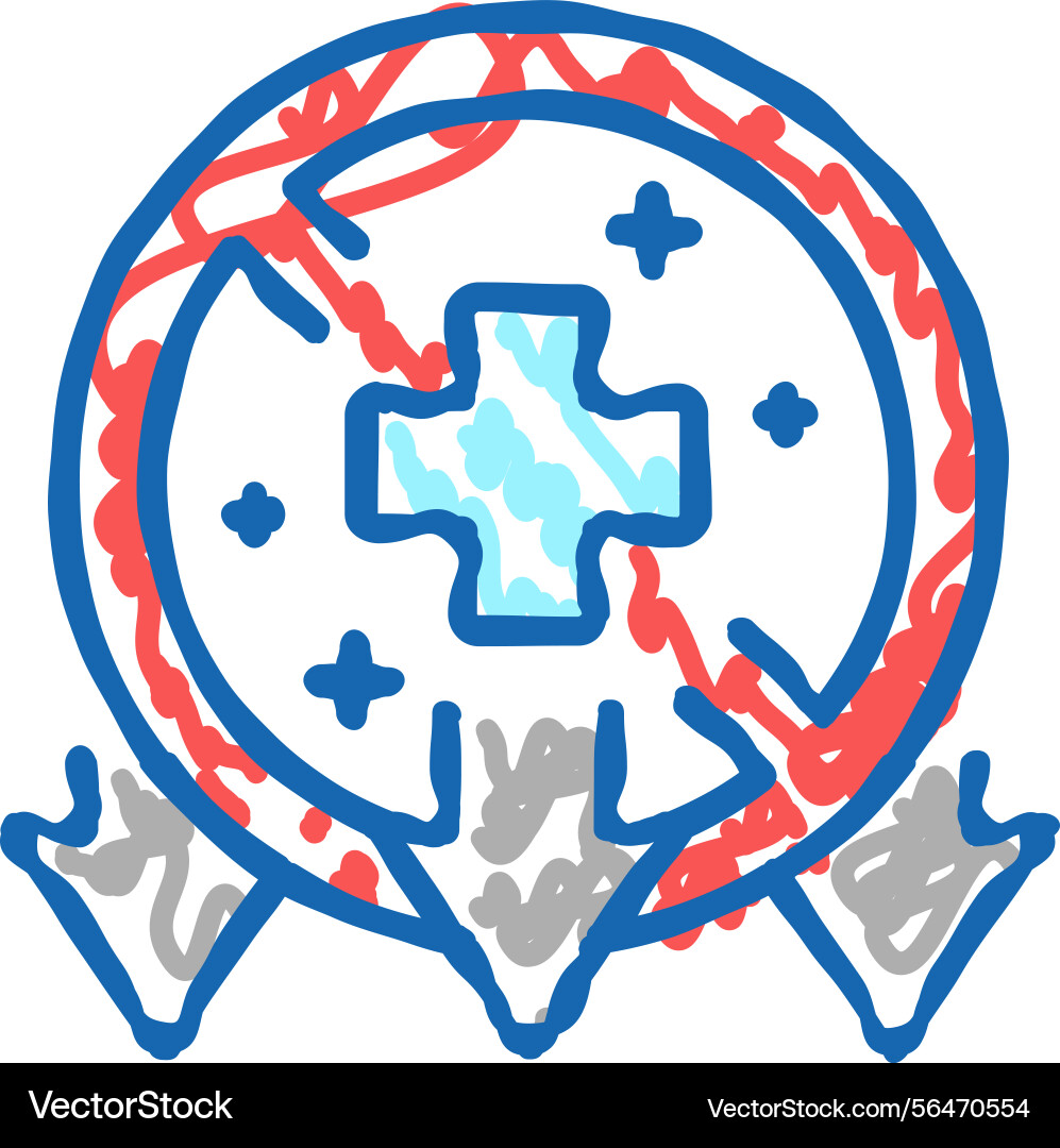 Illness poverty problem icon doodle Royalty Free Vector