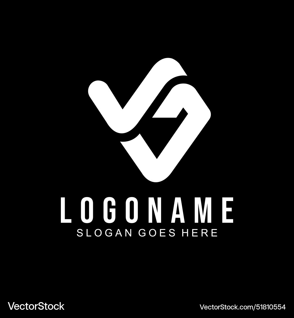 Modern letter vg logo isolated on black background