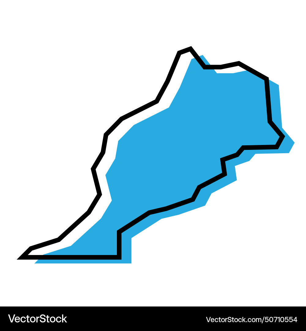 Morocco simplified map Royalty Free Vector Image
