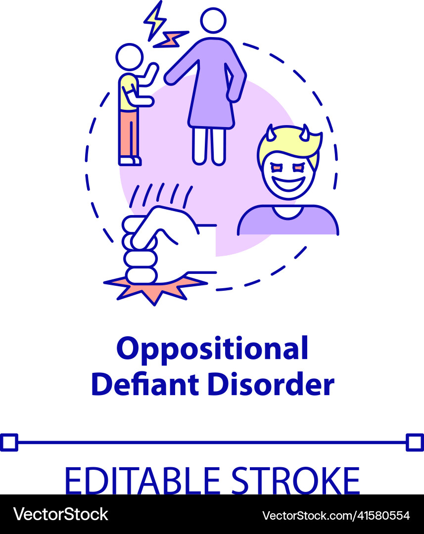 Oppositional defiant disorder concept icon Vector Image