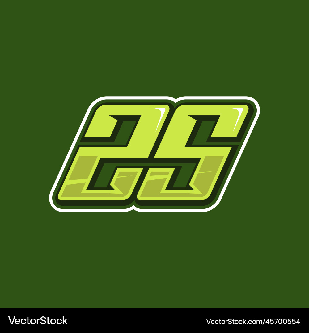 Racing number 25 logo design Royalty Free Vector Image