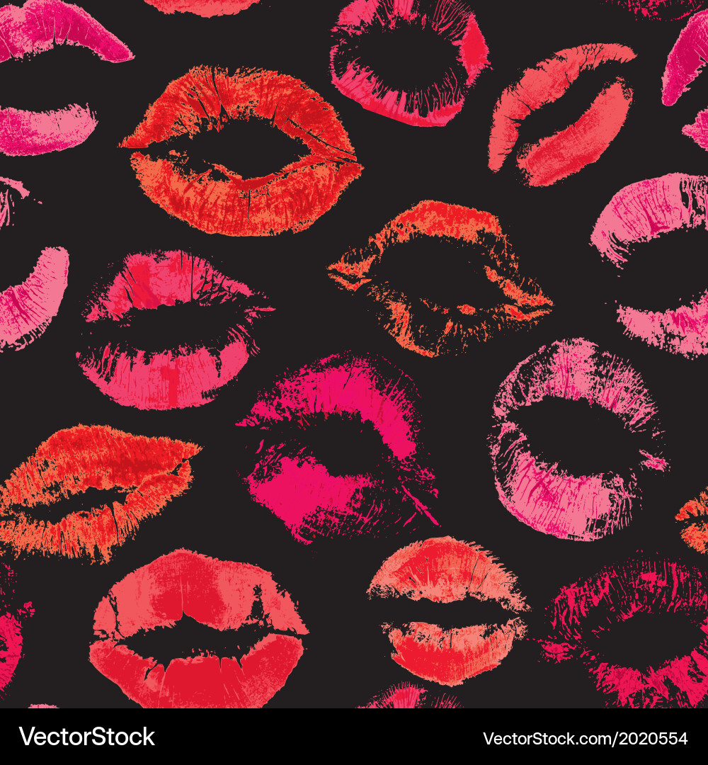 Red Lips Pattern - Seamless Royalty Free Vector Image