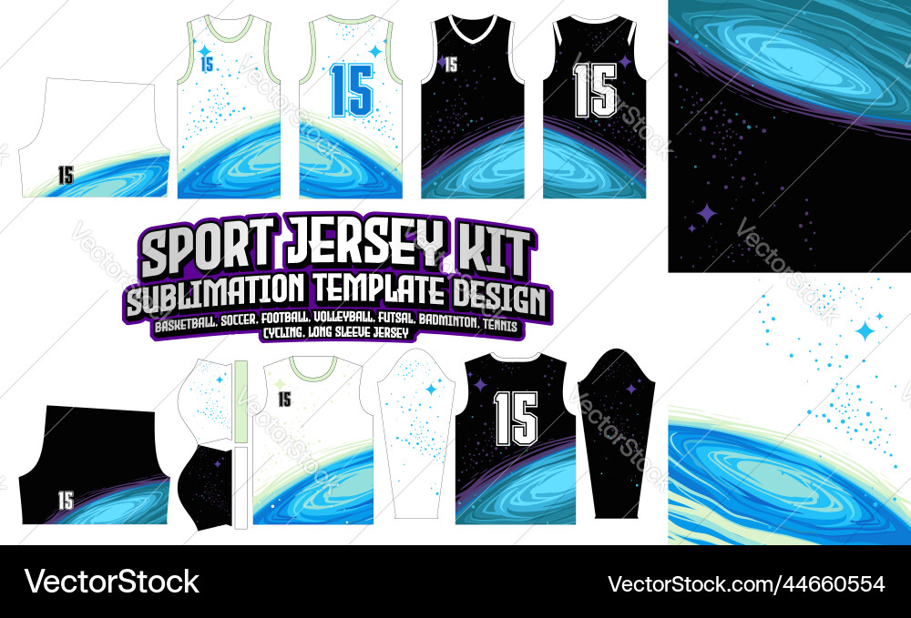 Space sport wear jersey design pattern template Vector Image