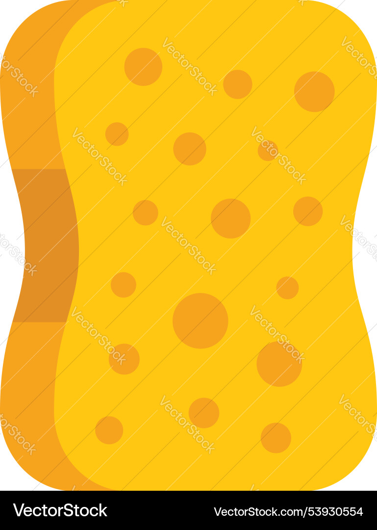 Yellow cleaning sponge for dishwashing and bathing