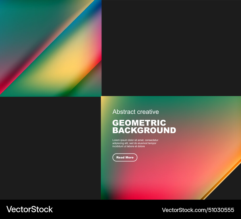 A colorful geometric background with black Vector Image