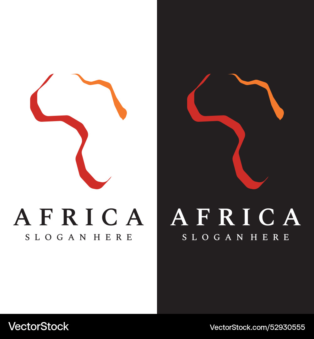 Abstract african continent map logo template Vector Image