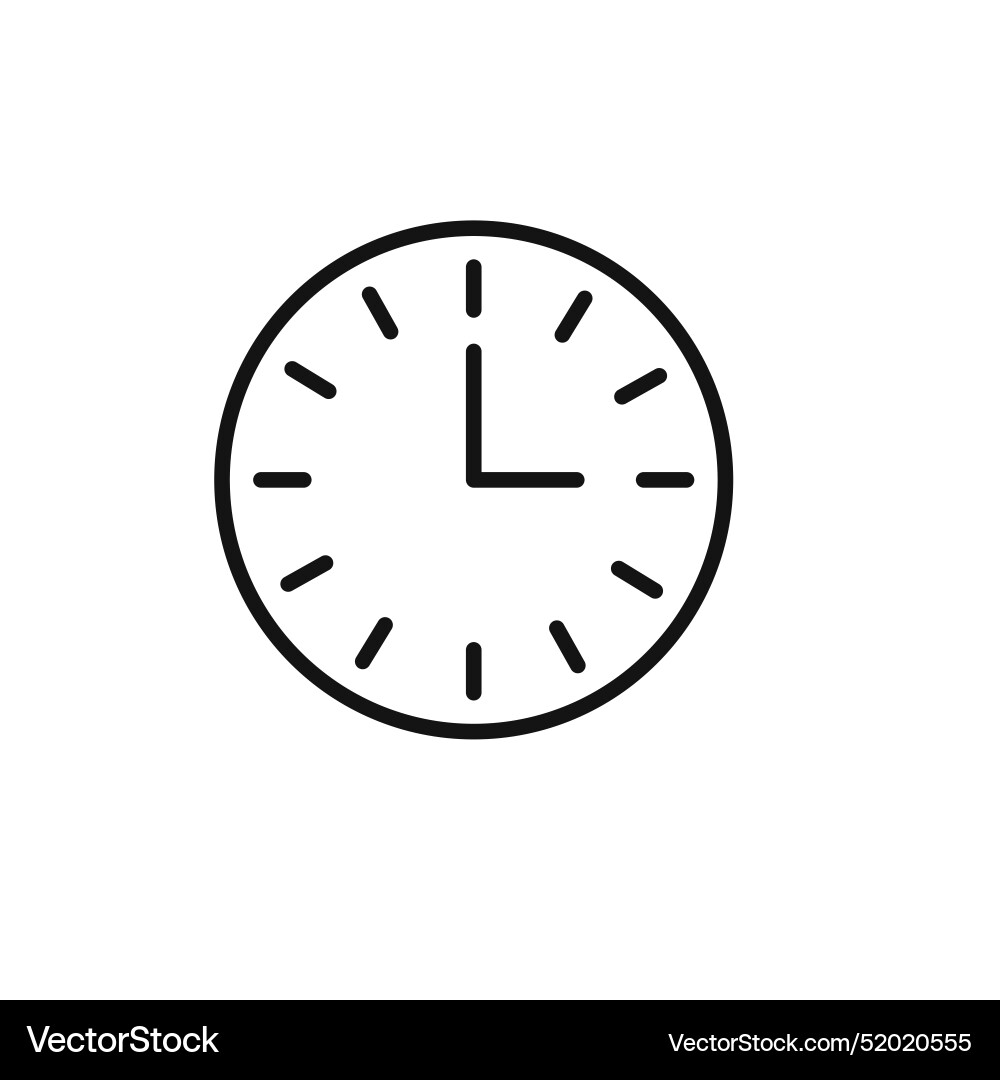 Clock Icon Outline Collection In Black Royalty Free Vector