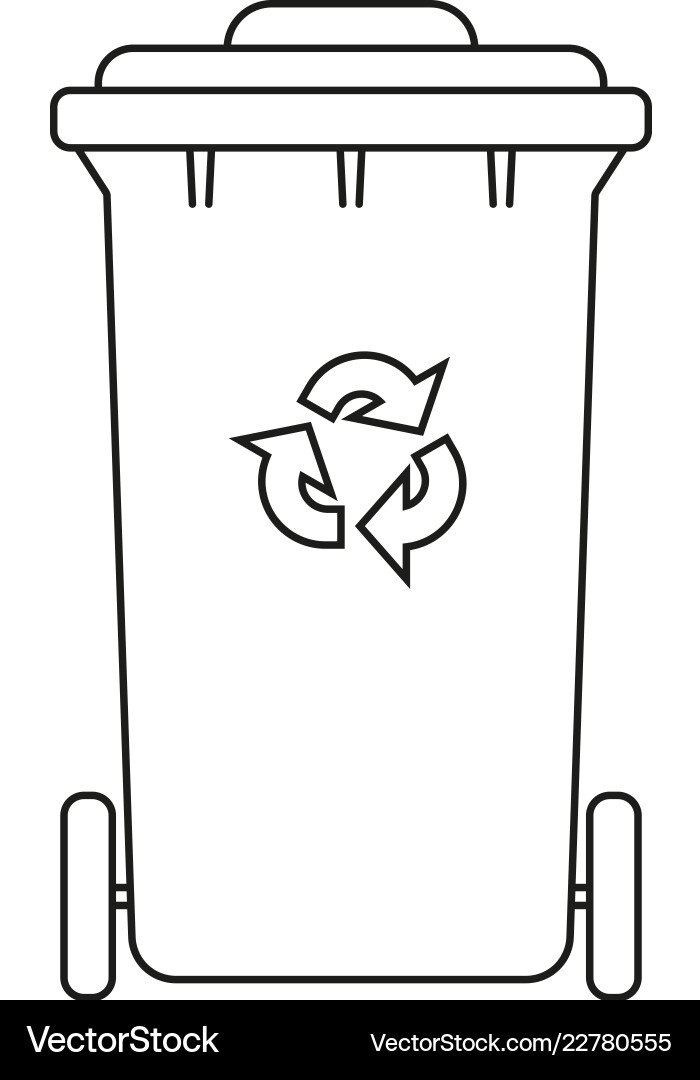 Closed Dumpster Line Art Royalty Free Vector Image