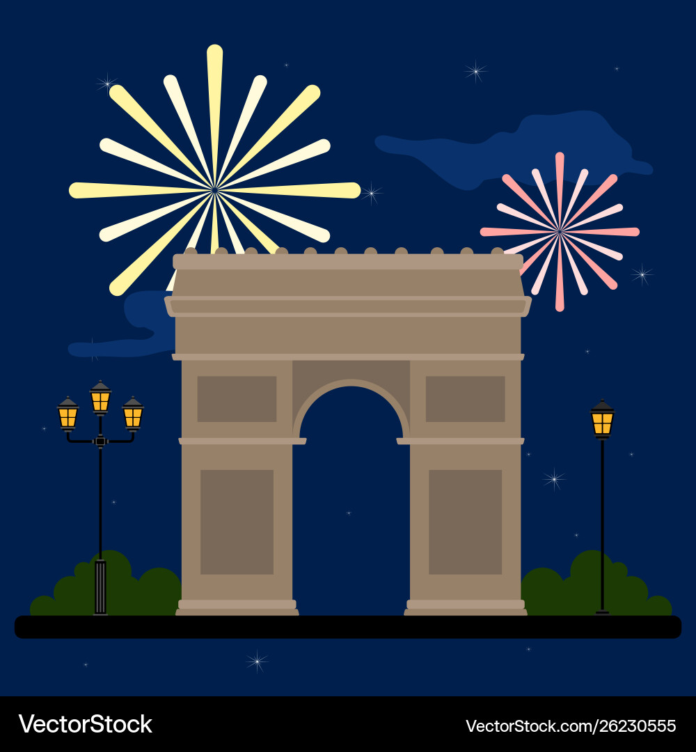 Colored french landscape Royalty Free Vector Image