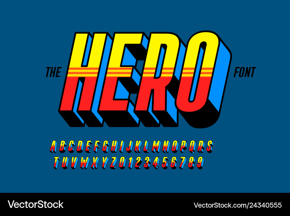 Comics superhero style font Royalty Free Vector Image