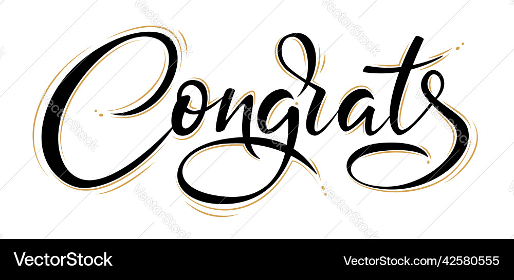 Congrats lettering greeting sign handwritten Vector Image