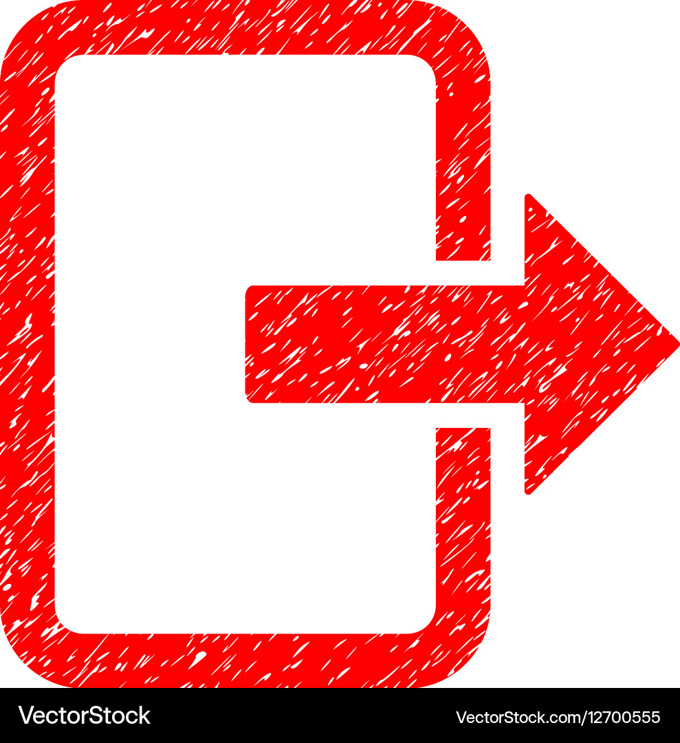 Exit door grainy texture icon Royalty Free Vector Image