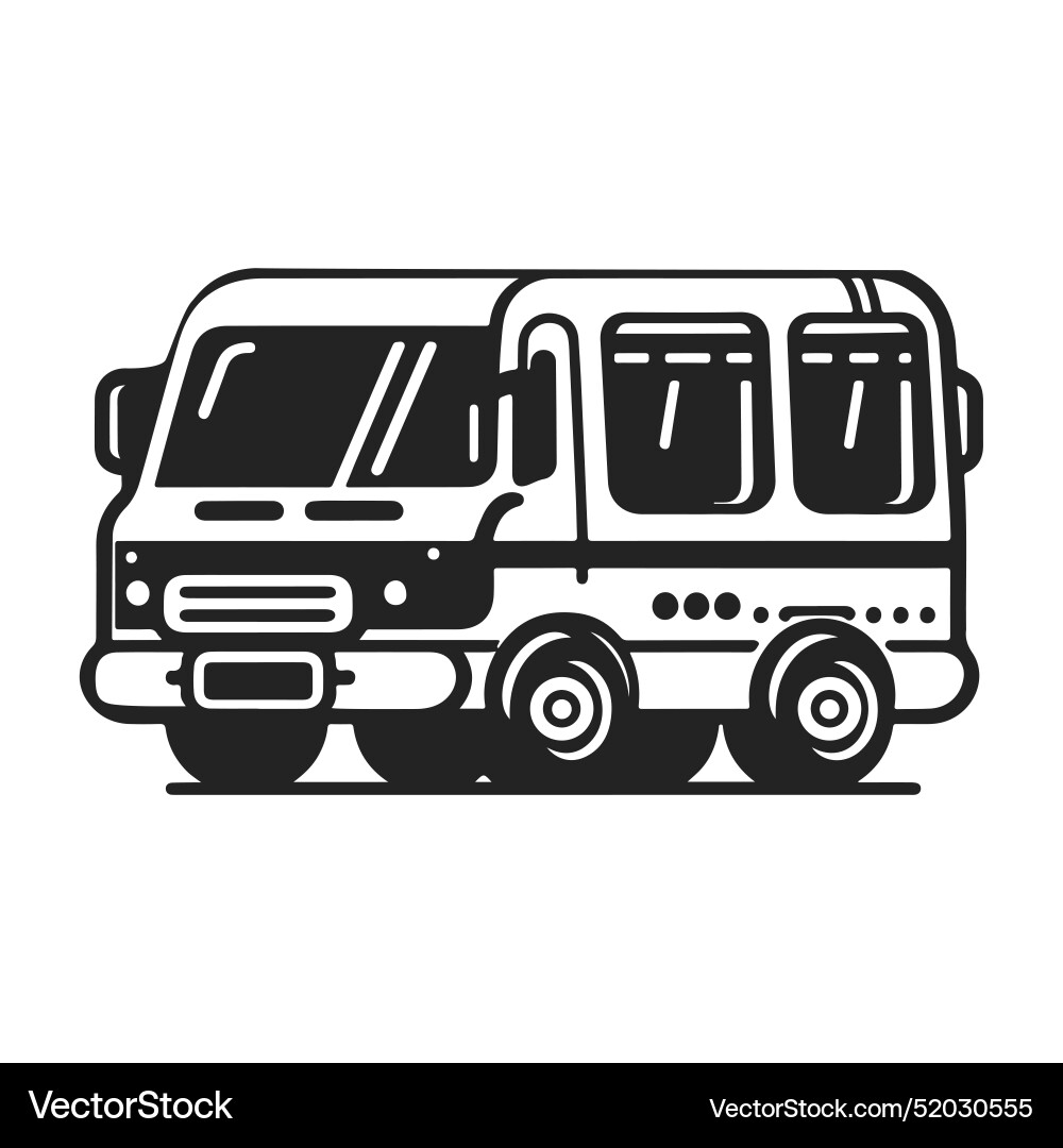 Graphic of minibus shape Royalty Free Vector Image