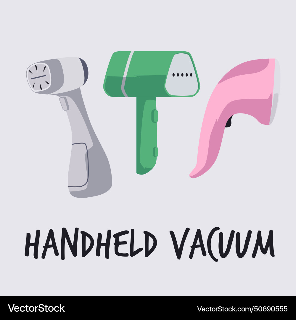 Handheld portable vacuum cleaner set hoover Vector Image