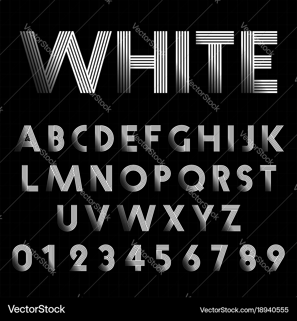 Line alphabet font template Royalty Free Vector Image