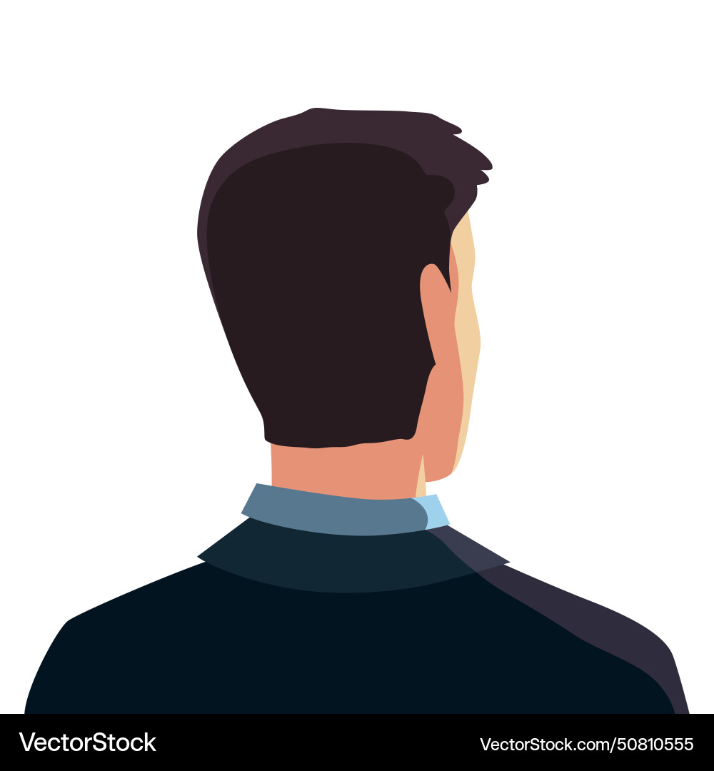 Man avatar back view press conference reporter Vector Image
