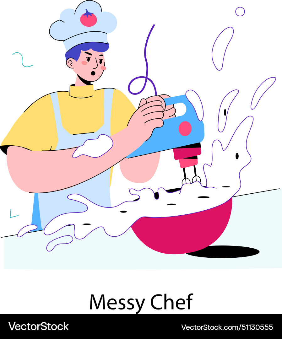 Messy chef Royalty Free Vector Image - VectorStock