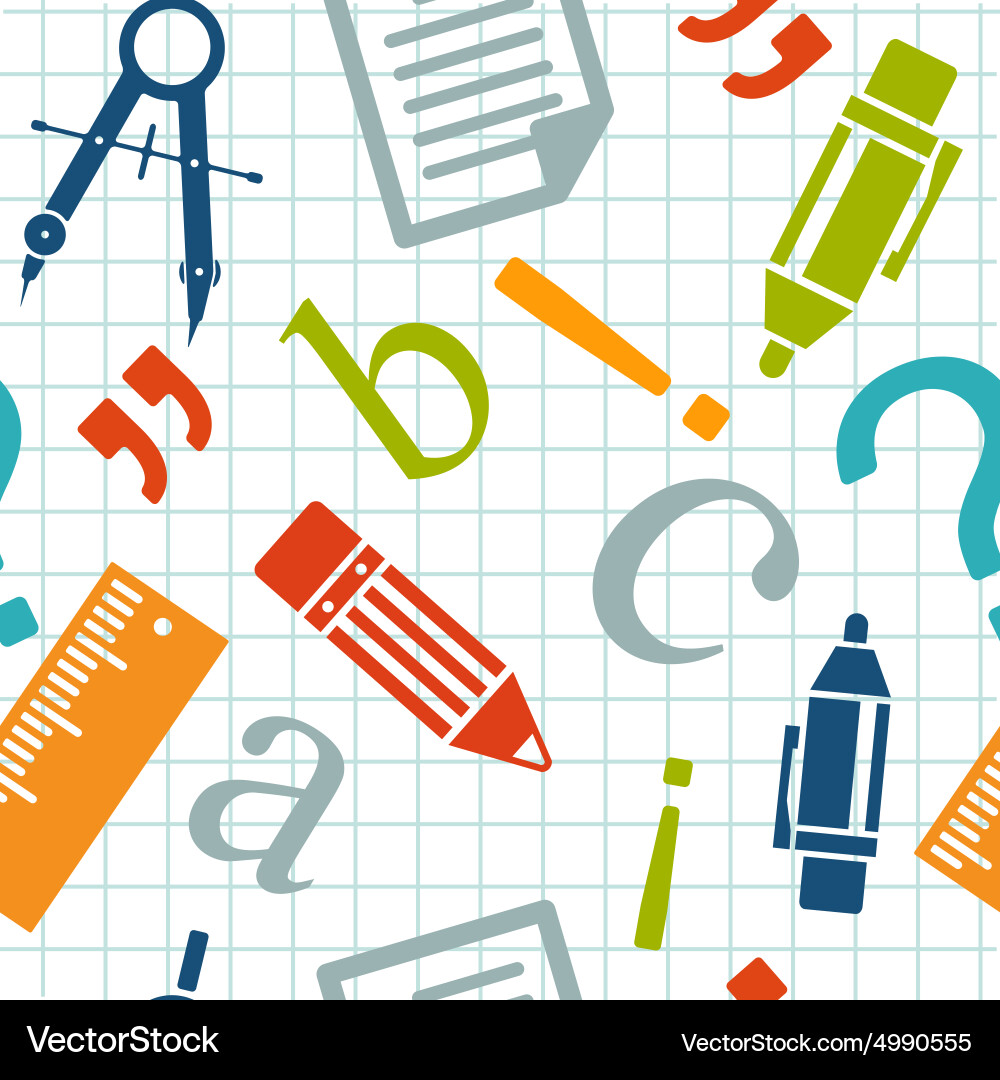 Seamless school pattern Royalty Free Vector Image