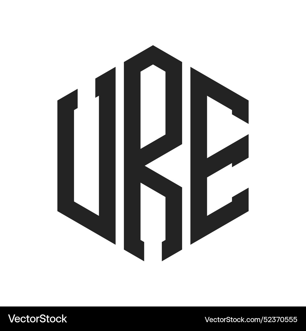 Ure logo design initial letter monogram Royalty Free Vector