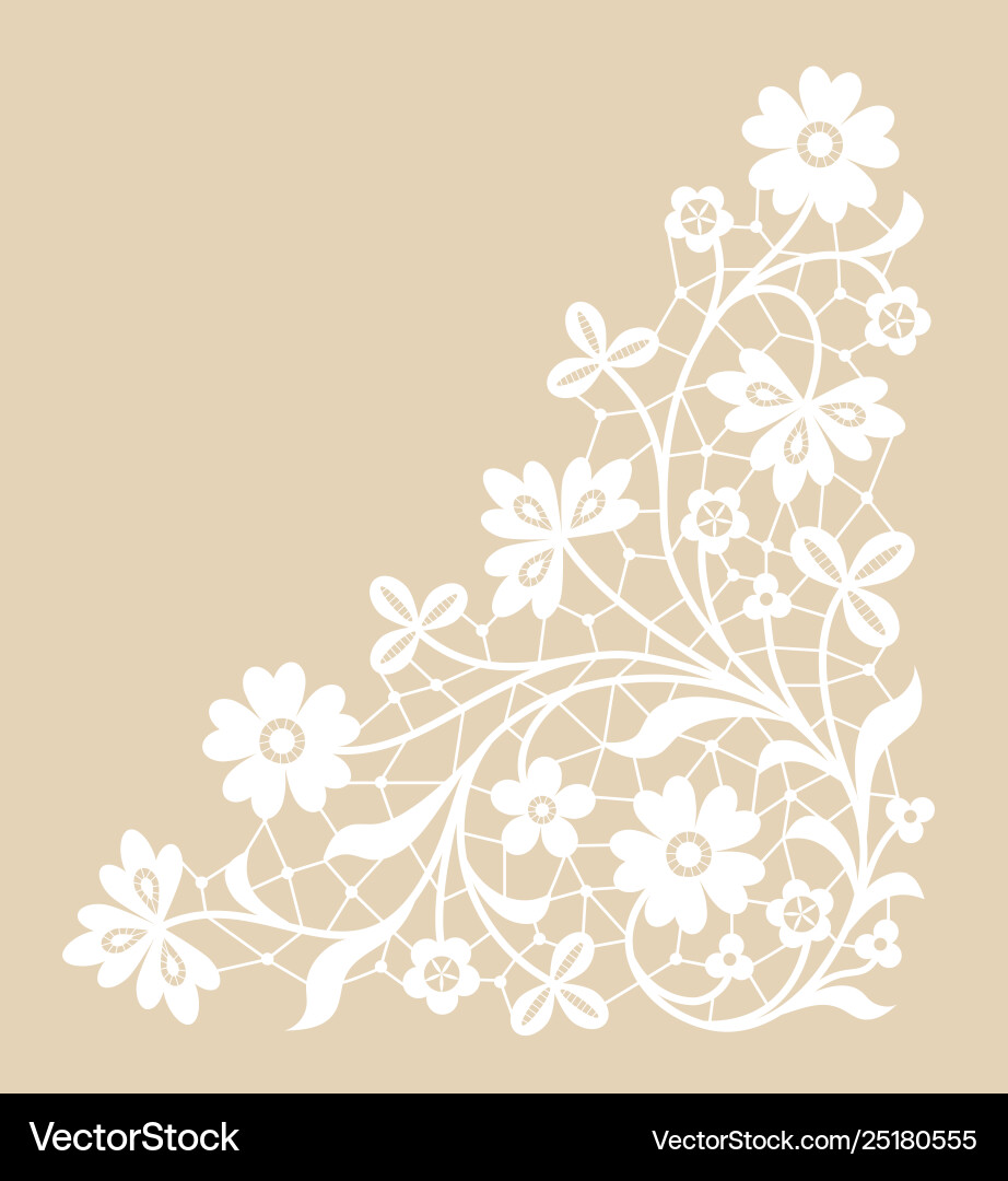 White Lace Corner Detail Royalty Free Vector Image