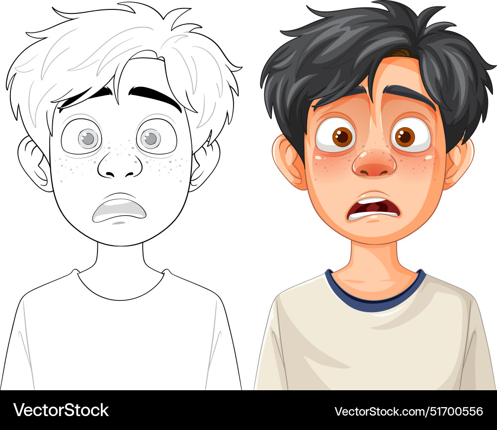 A boy with surprised expression Royalty Free Vector Image
