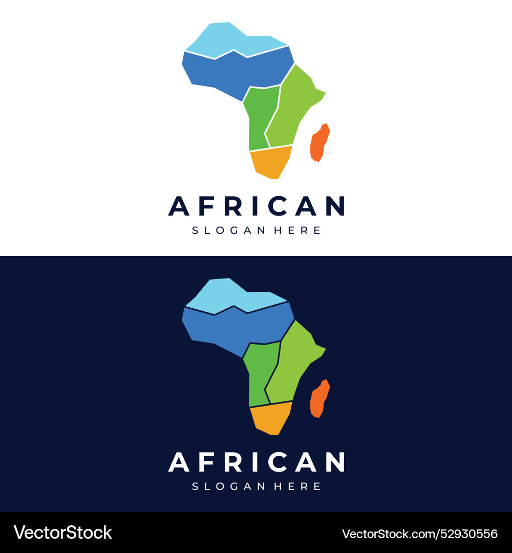 Abstract african continent map logo template Vector Image