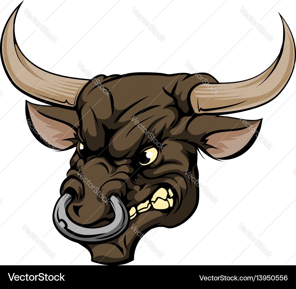 Bull mascot character Royalty Free Vector Image