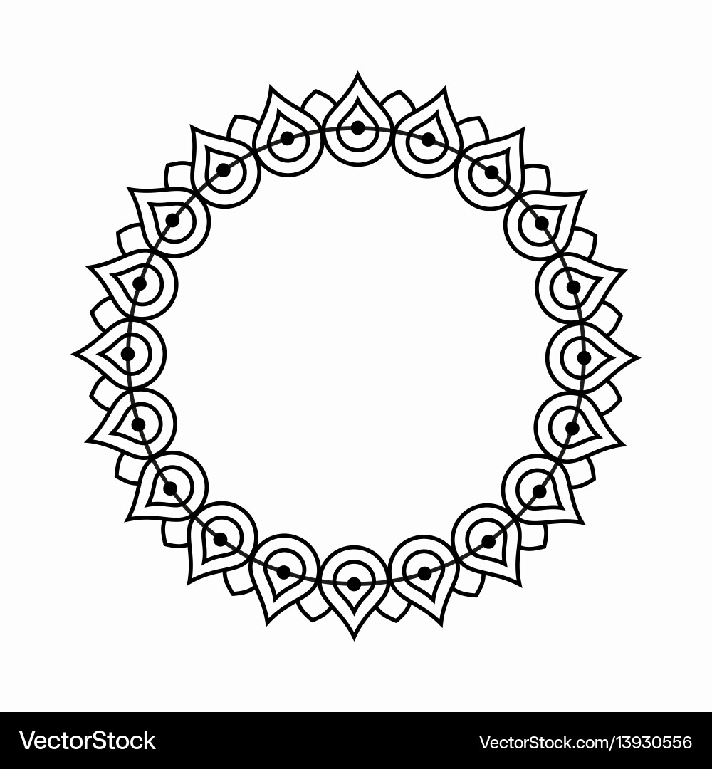 Circle ornamental frame round pattern Royalty Free Vector