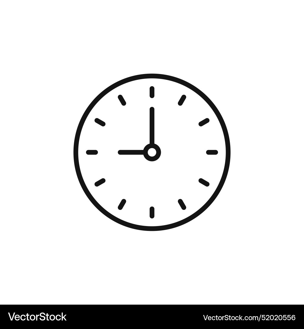 Clock time icon outline collection in black Vector Image