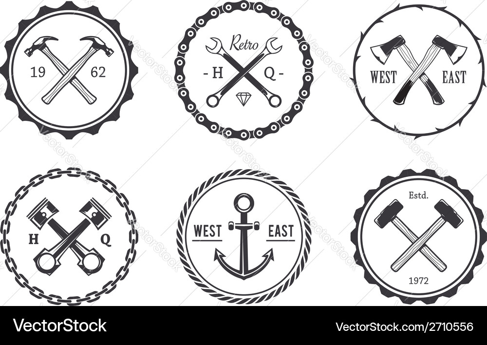 Crafts emblems 2 Royalty Free Vector Image - VectorStock