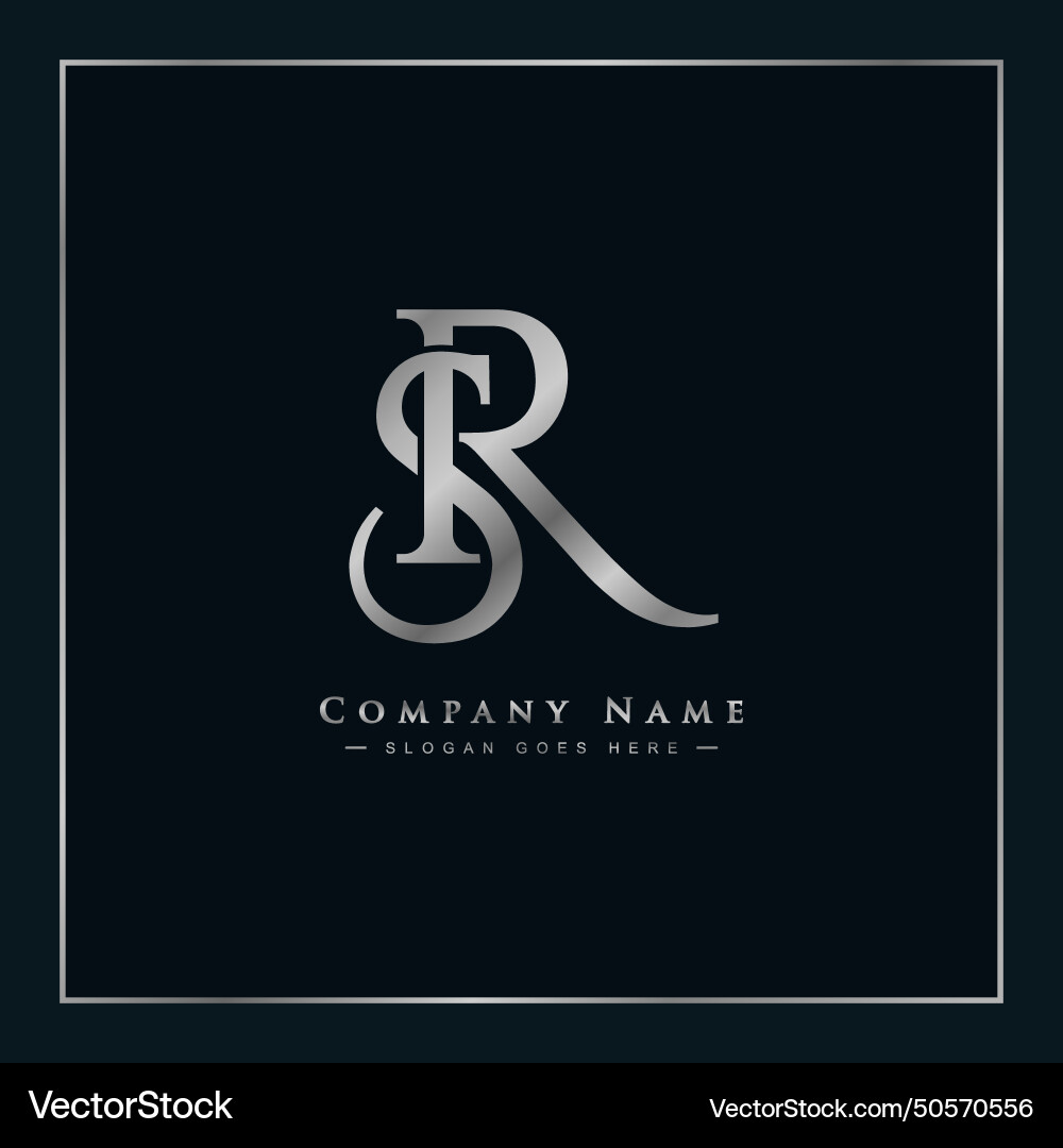 Creative logo for initials sr in monogram style Vector Image