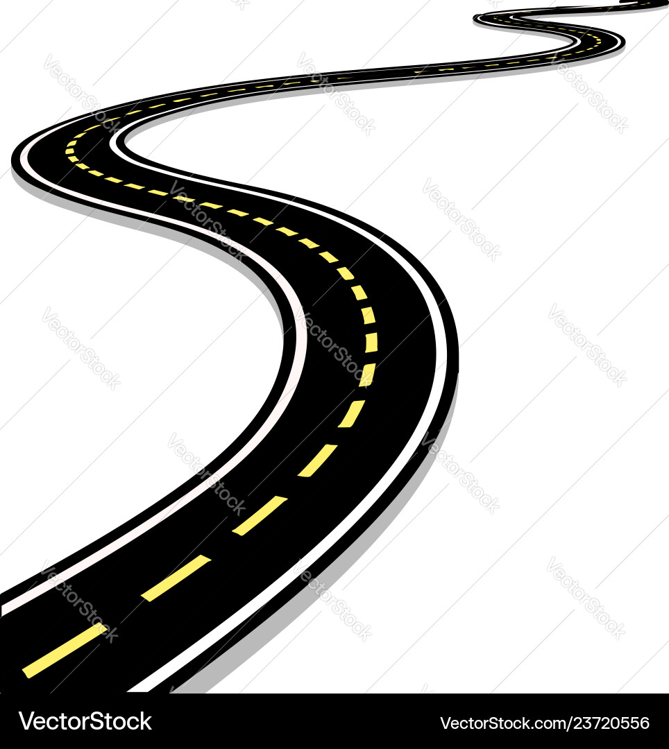 Curved Road - Highway Exit Royalty Free Vector Image