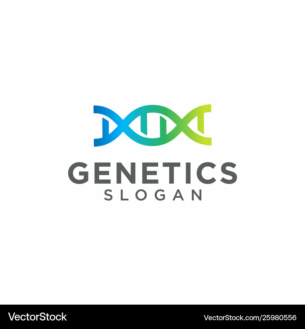 Dna genetic logo design template Royalty Free Vector Image