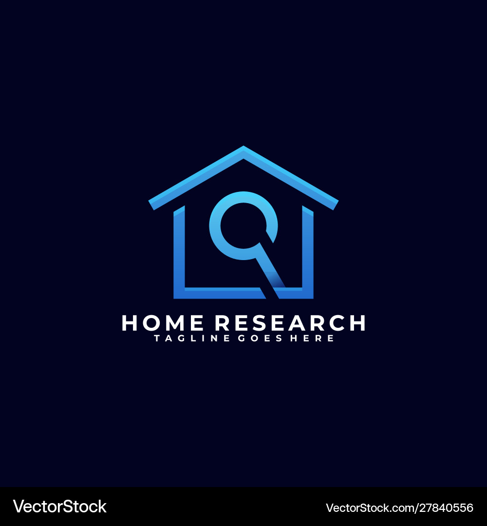 Home search line art design concept template Vector Image
