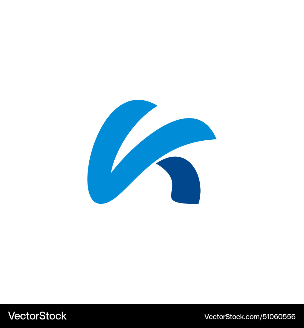 Letter vk curves blue logo Royalty Free Vector Image