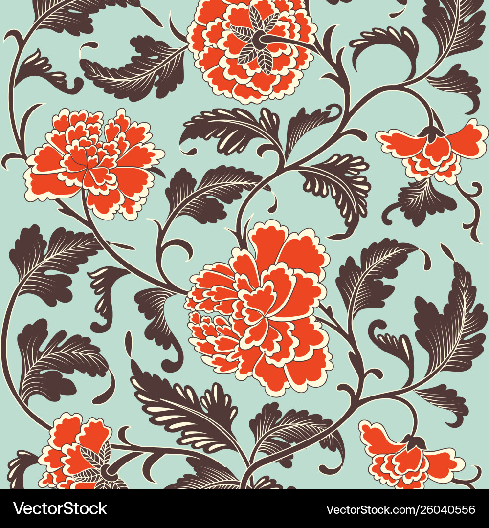 Ornamental colored antique floral pattern Vector Image