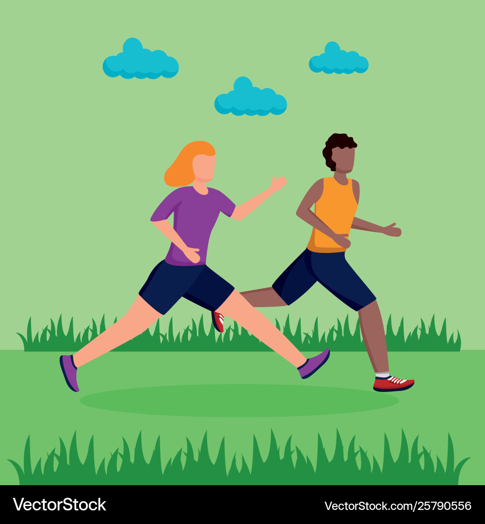 People running activity Royalty Free Vector Image