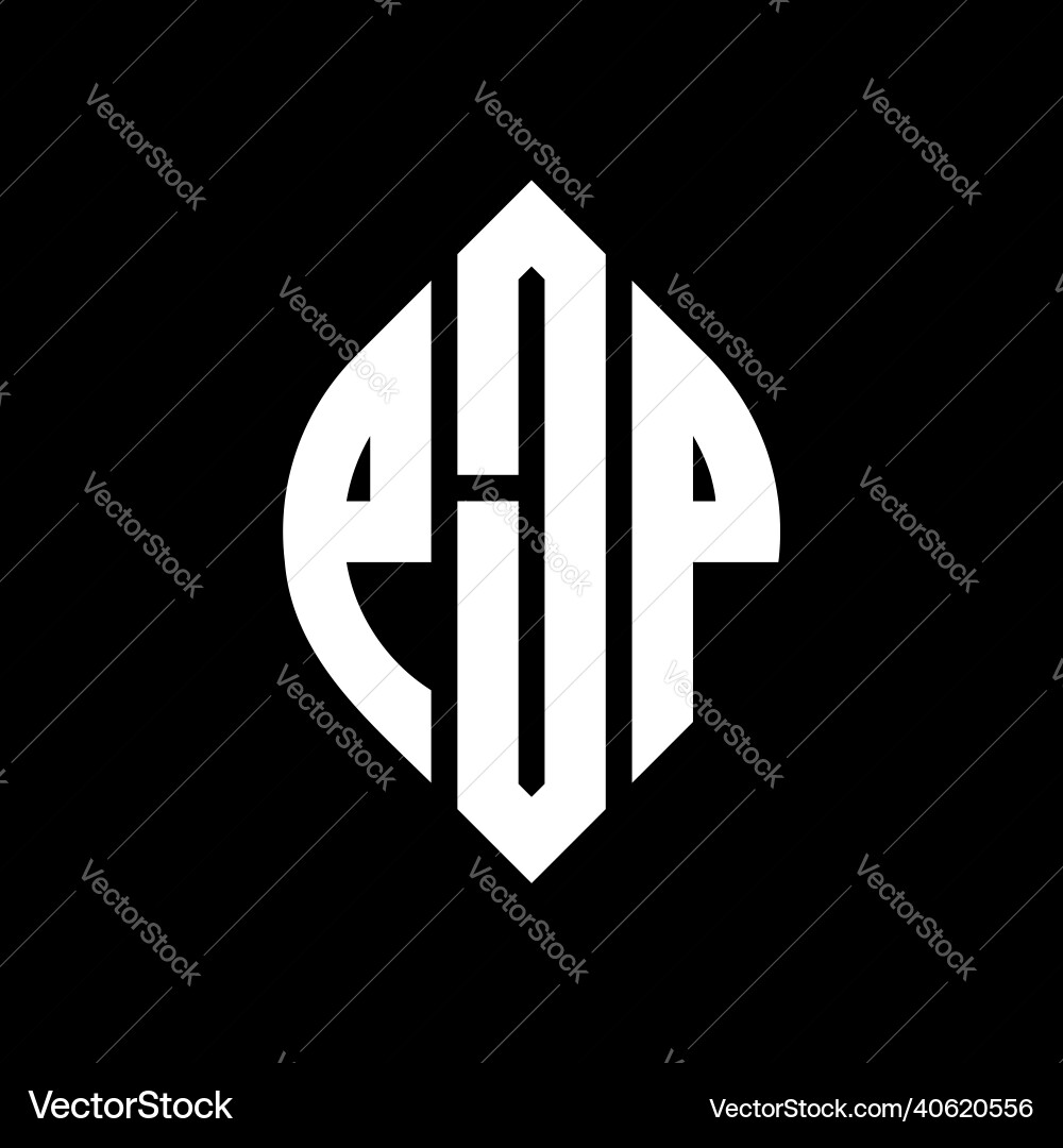 Pjp circle letter logo design Royalty Free Vector Image