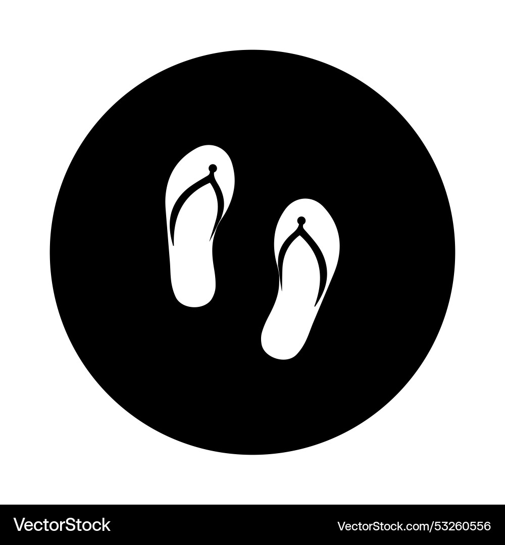 Simple sandal icon in black Royalty Free Vector Image