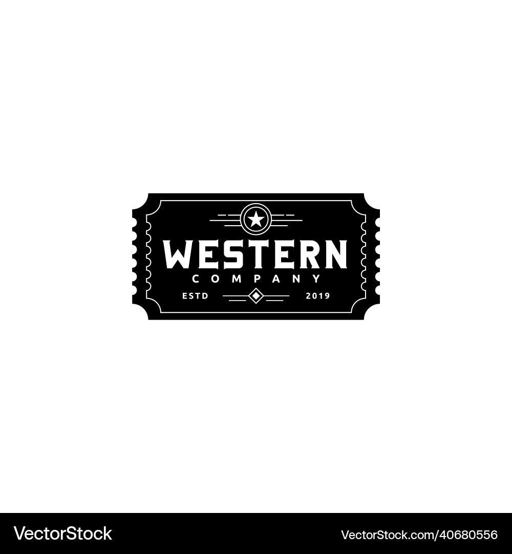 Vintage Western Country Logo Royalty Free Vector Image