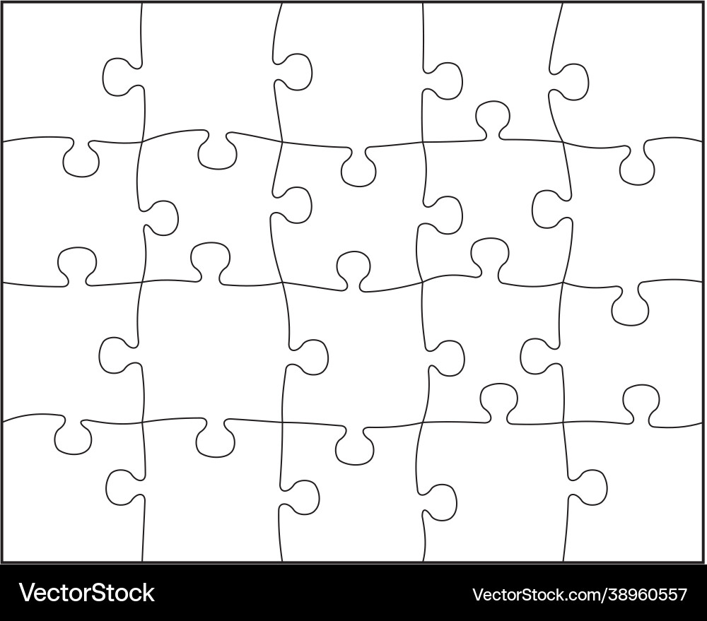 5x4 puzzle pieces Royalty Free Vector Image - VectorStock