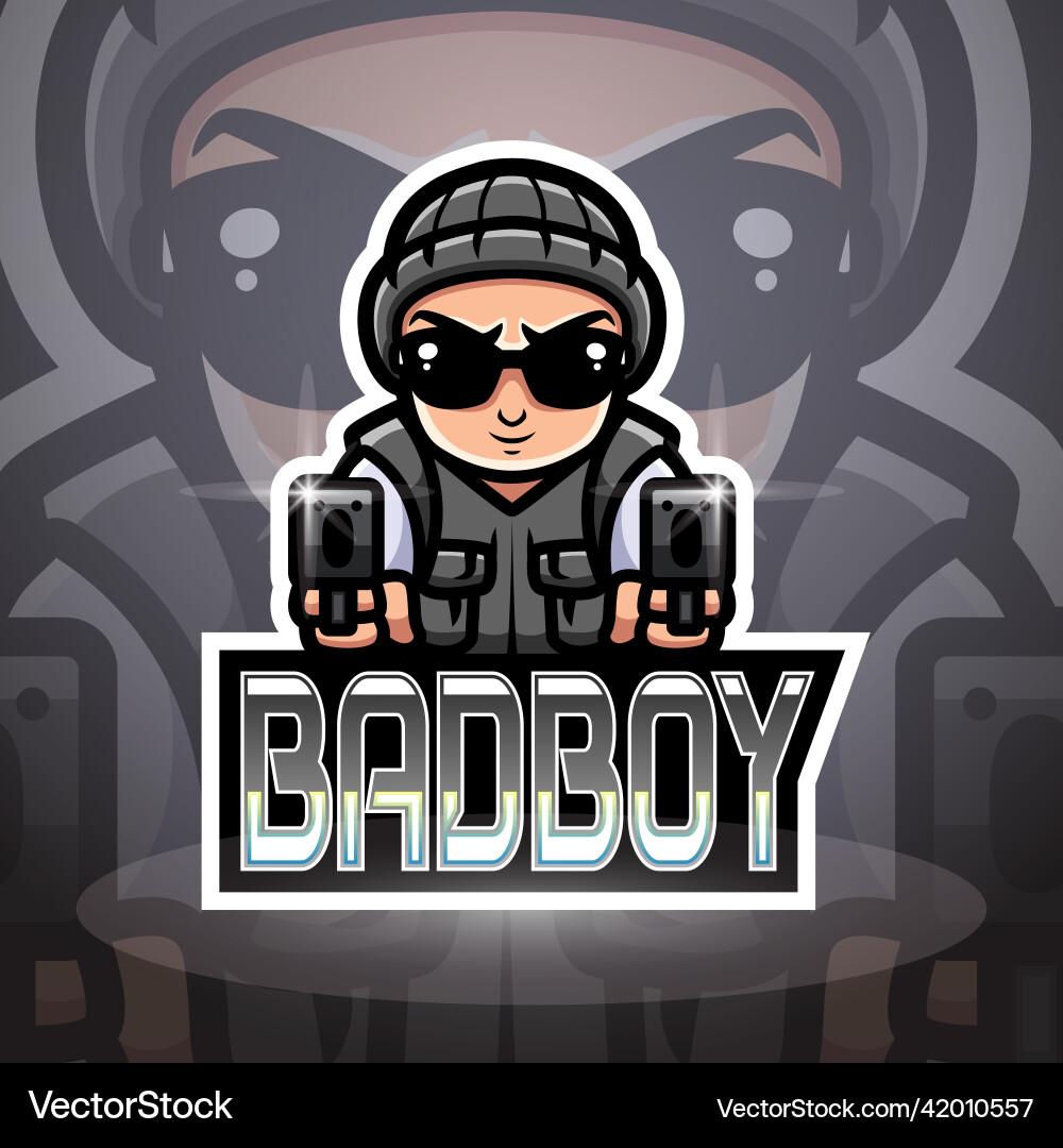 Bad boy esport logo mascot design Royalty Free Vector Image