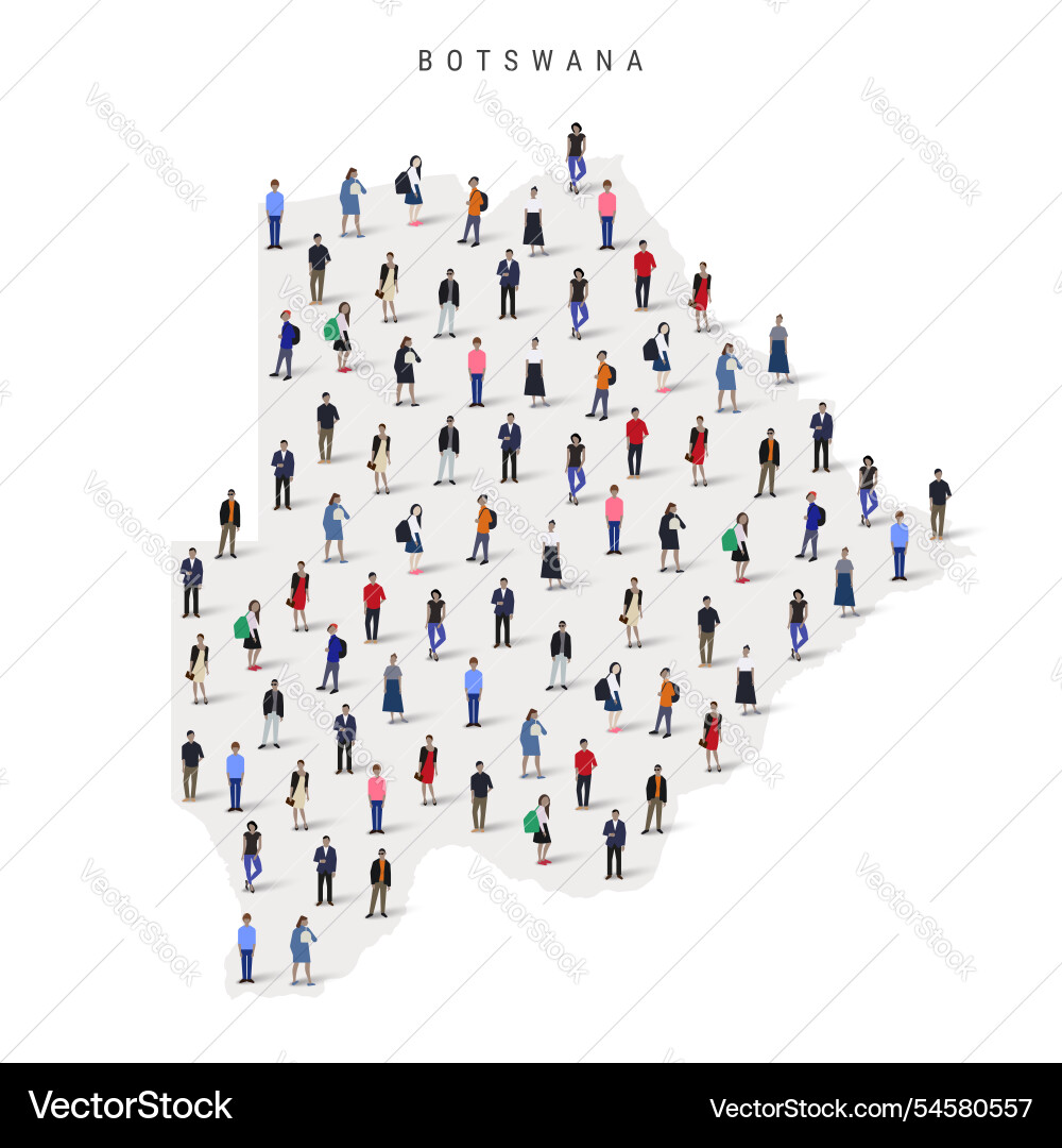 Botswana population map large group of people Vector Image